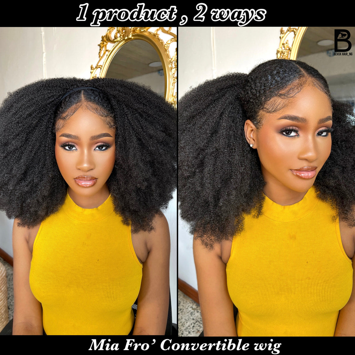 Half Wig | Mia Fro' Convertible Wig | Blvck Hair NG – Blvck hair
